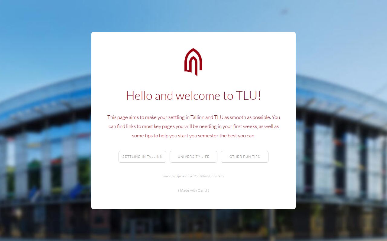 Welcome to Tallinn & TLU